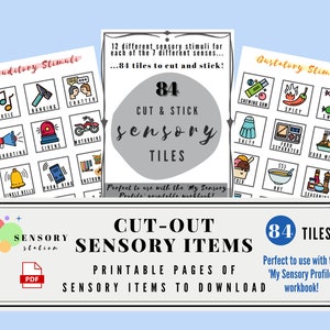 84 Cut and Stick Sensory Items for Children, Autism, ADHD, Sensory ...