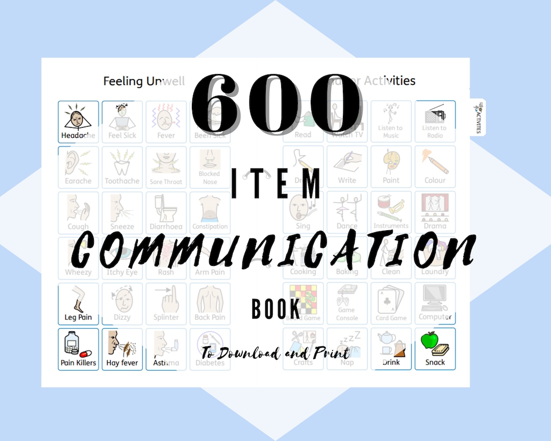 Communication Book 600-item Choice Board Pages to Print for Children ...