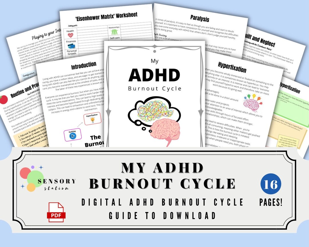 My ADHD Burnout Cycle Guide for Adults and Teens With ADHD Digital ...