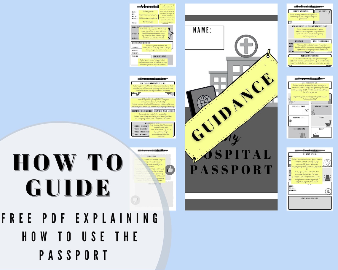Printable Hospital Passport for Autism, ADHD, Mental Health (PDF) - Etsy UK