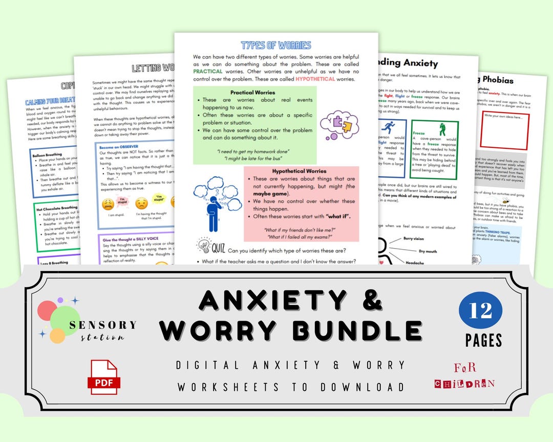 Anxiety & Worry Bundle With Coping Strategies for Children and Young ...