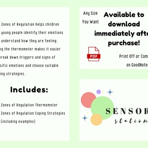 Zones of Regulation Thermometer and Coping Strategies - Emotions for ...