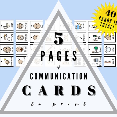 55 Printable Communication Cards Non Verbal Selective - Etsy