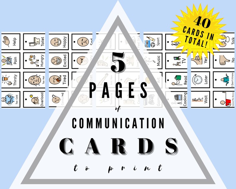Communication Cards to Print for Non-verbal, Easy-read, Autism ...
