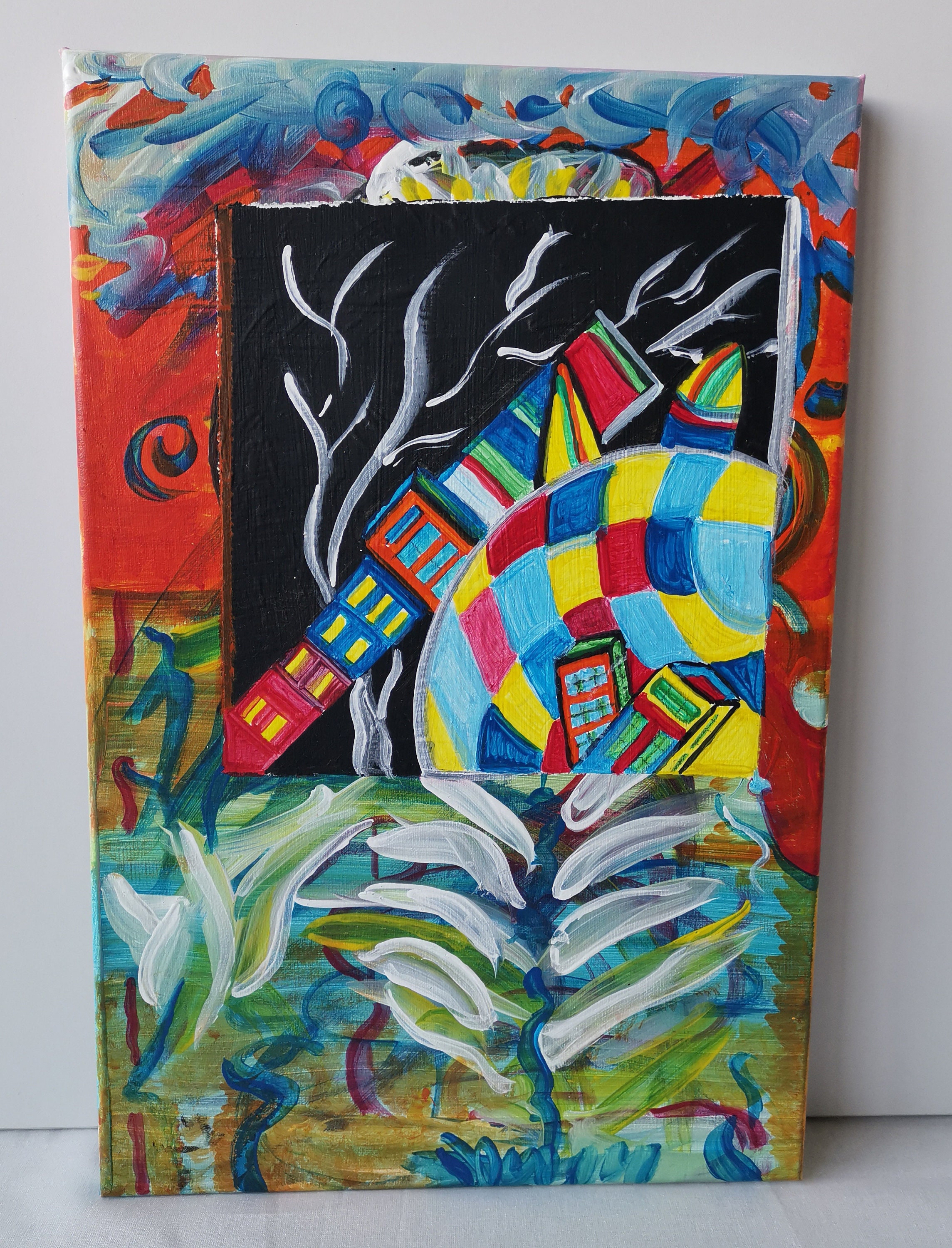 Overlay Painting Acrylic Painting Canvas Mural - Etsy