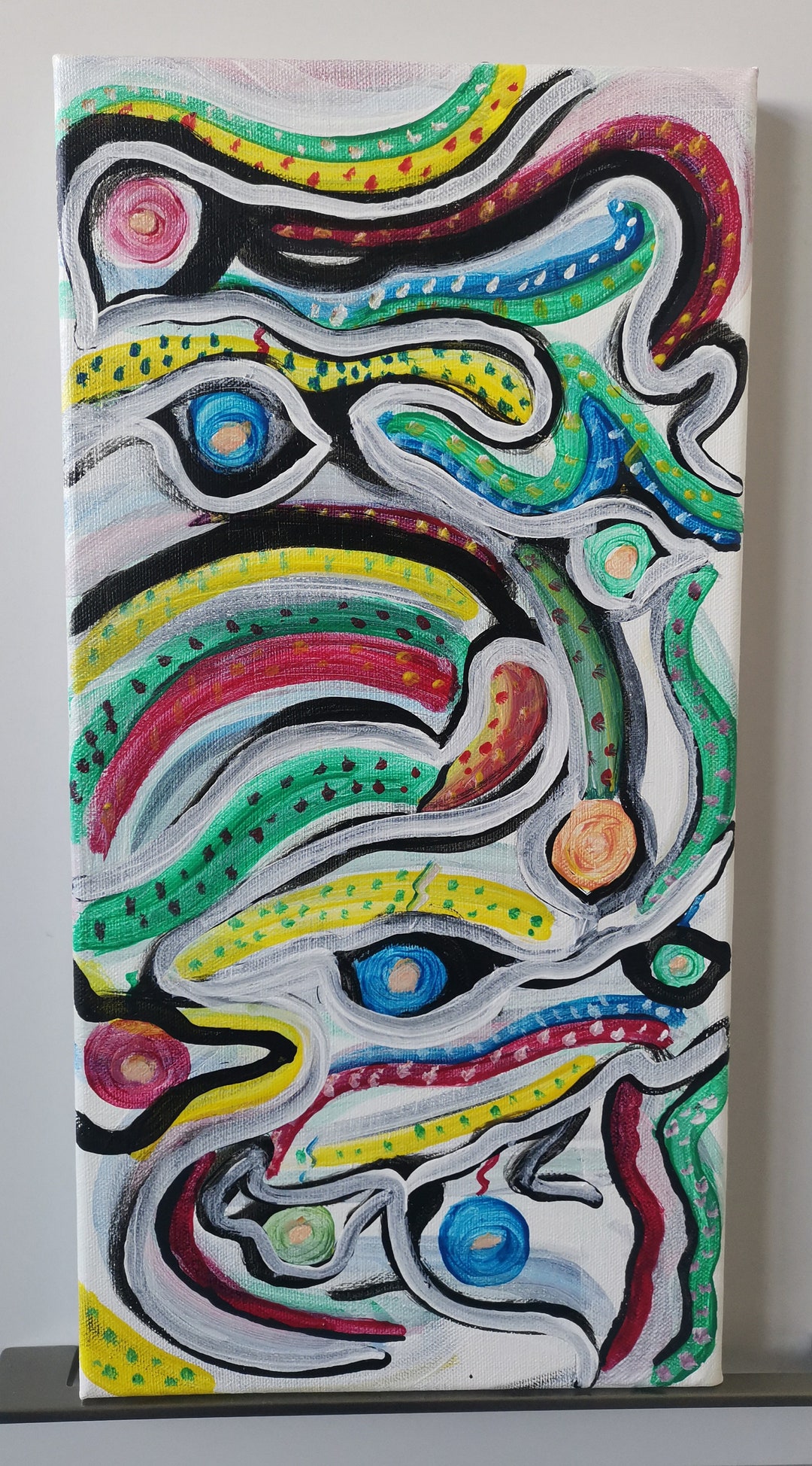 Zig Zag Painting, Acrylic, Painting, Canvas, Mural Decoration, Abstract ...