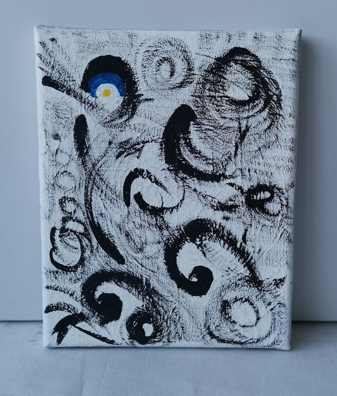 Black Commas Painting, Acrylic, Painting, Canvas, Wall Decoration ...