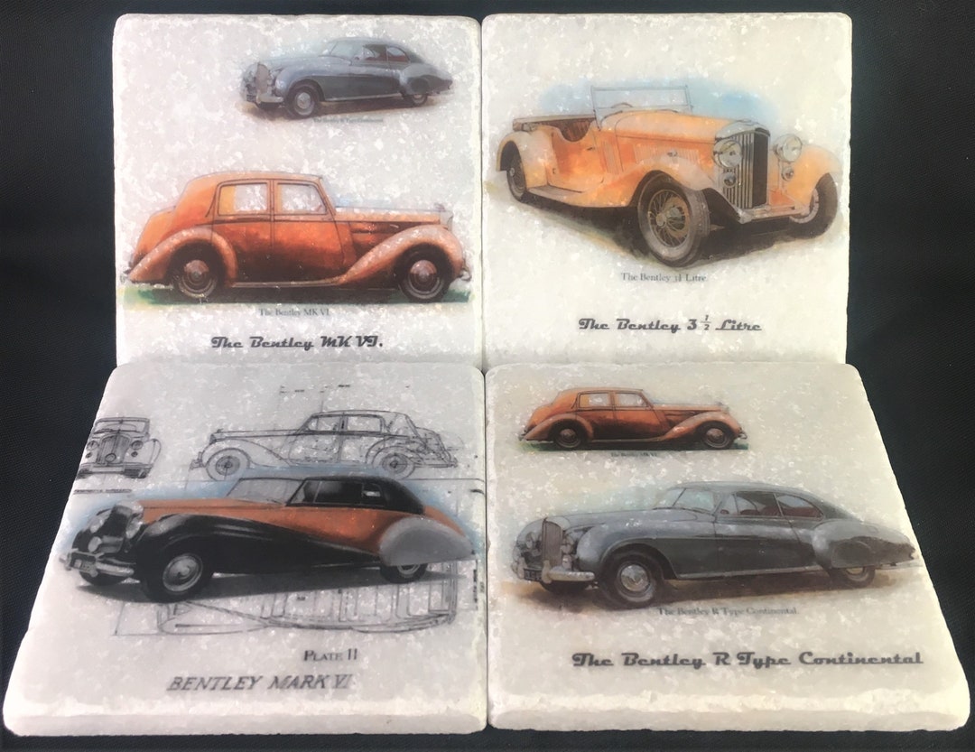 Bentley | Retro Cars | Classic Cars | Marble Coasters | Gift for Any ...