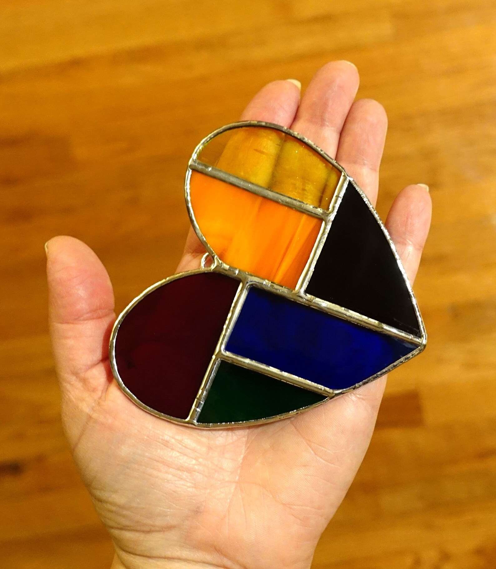 Stained Glass Small Rainbow Heart - Etsy