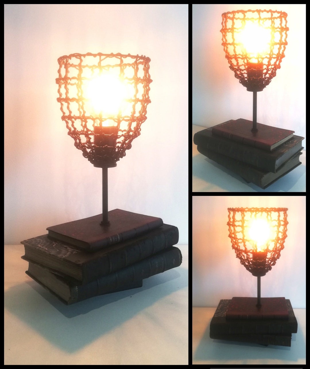 Biblio Lamp, 1900s Book Table Lamp, Steampunk Spirit Lamp, Vintage ...
