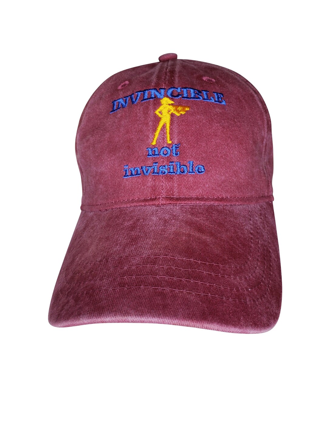 INVINCIBLE NOT INVISIBLE Nantucket Red Baseball Cap - Etsy