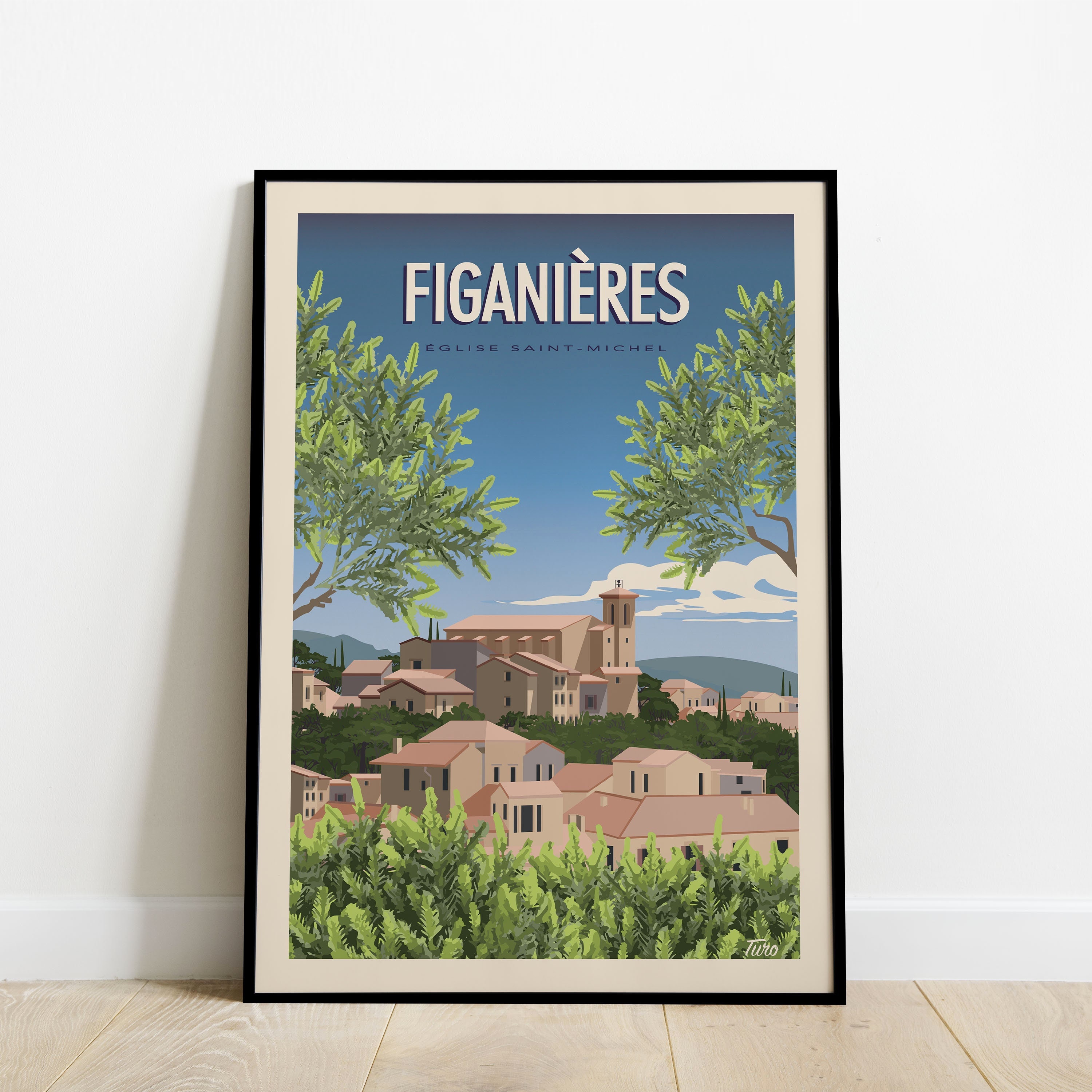 Figanières Travel Poster / Saint-michel Church Travel Poster / Vintage ...