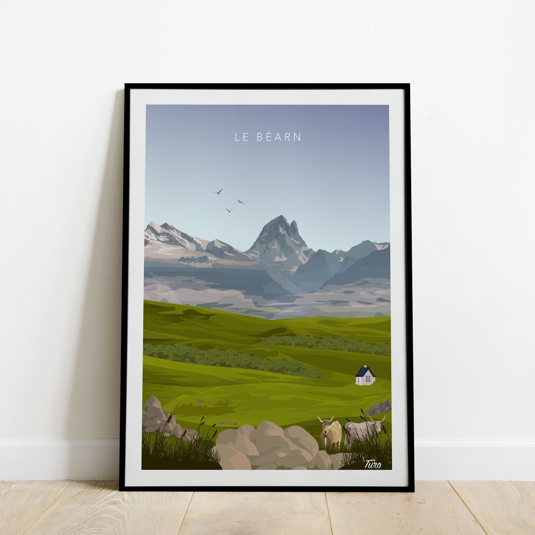 Basque Country Travel Poster / Poster the Plains of Béarn / Vintage ...