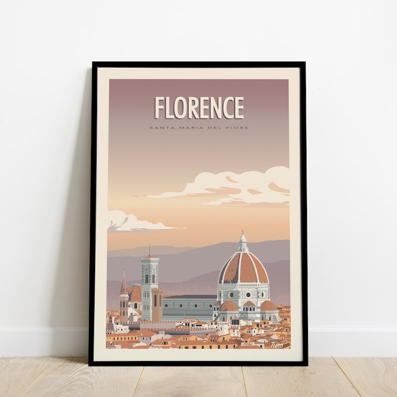 Florence Travel Poster / Poster Santa Maria Del Fiore / Vintage Poster ...