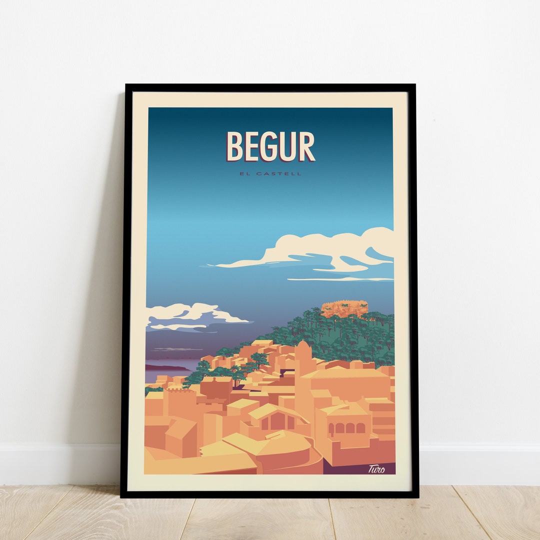 Begur Travel Poster / Poster Travel El Castel / Vintage Poster Spain ...