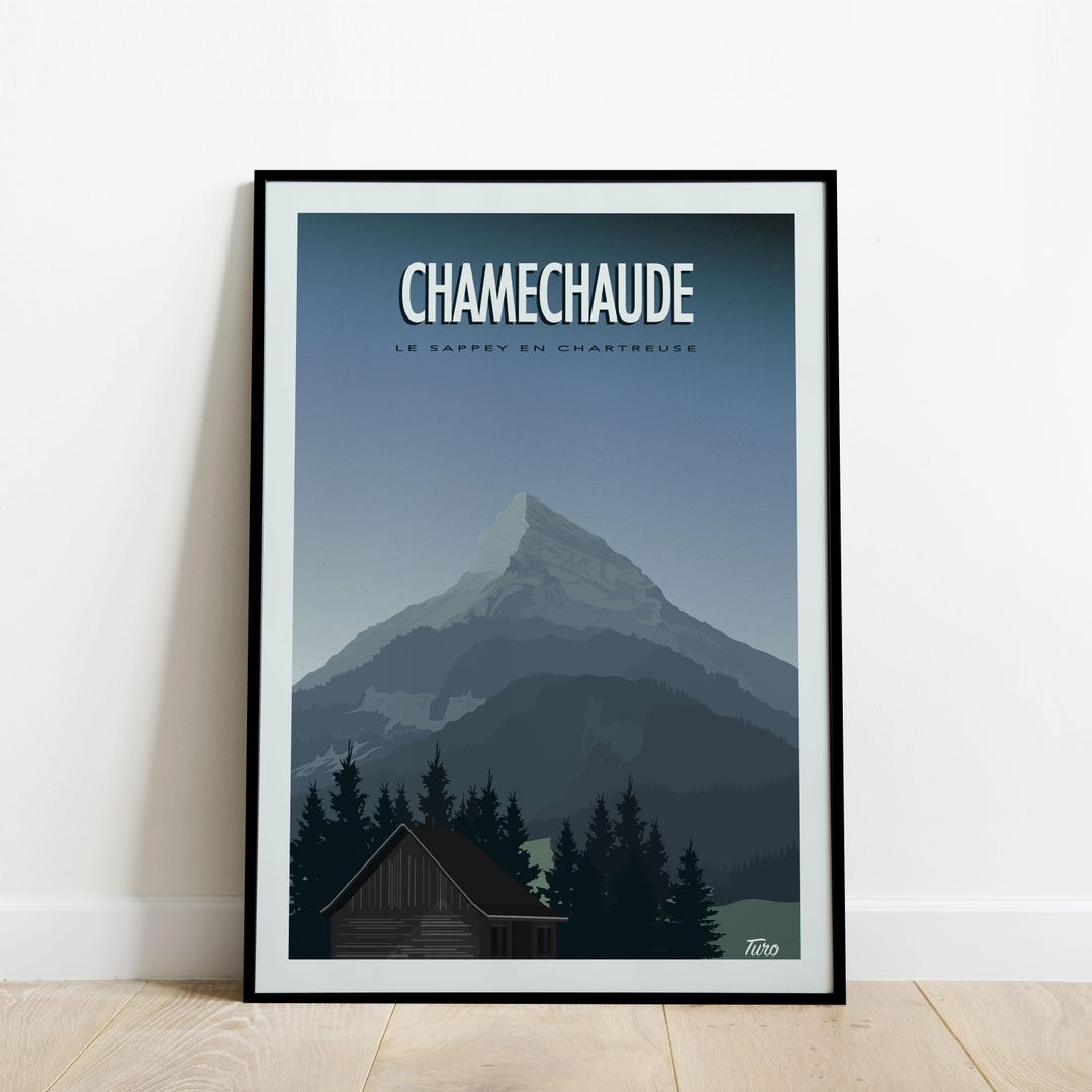 Chamechaude Travel Poster / Chartreuse Travel Poster / Vintage Isère ...