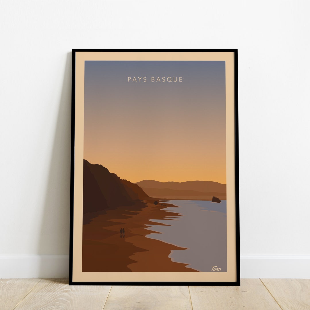 Pays Basque Travel Poster / Affiche Voyage La Corniche Basque / Poster ...