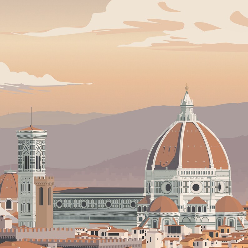 Florence Travel Poster / Poster Santa Maria Del Fiore / Vintage Poster ...