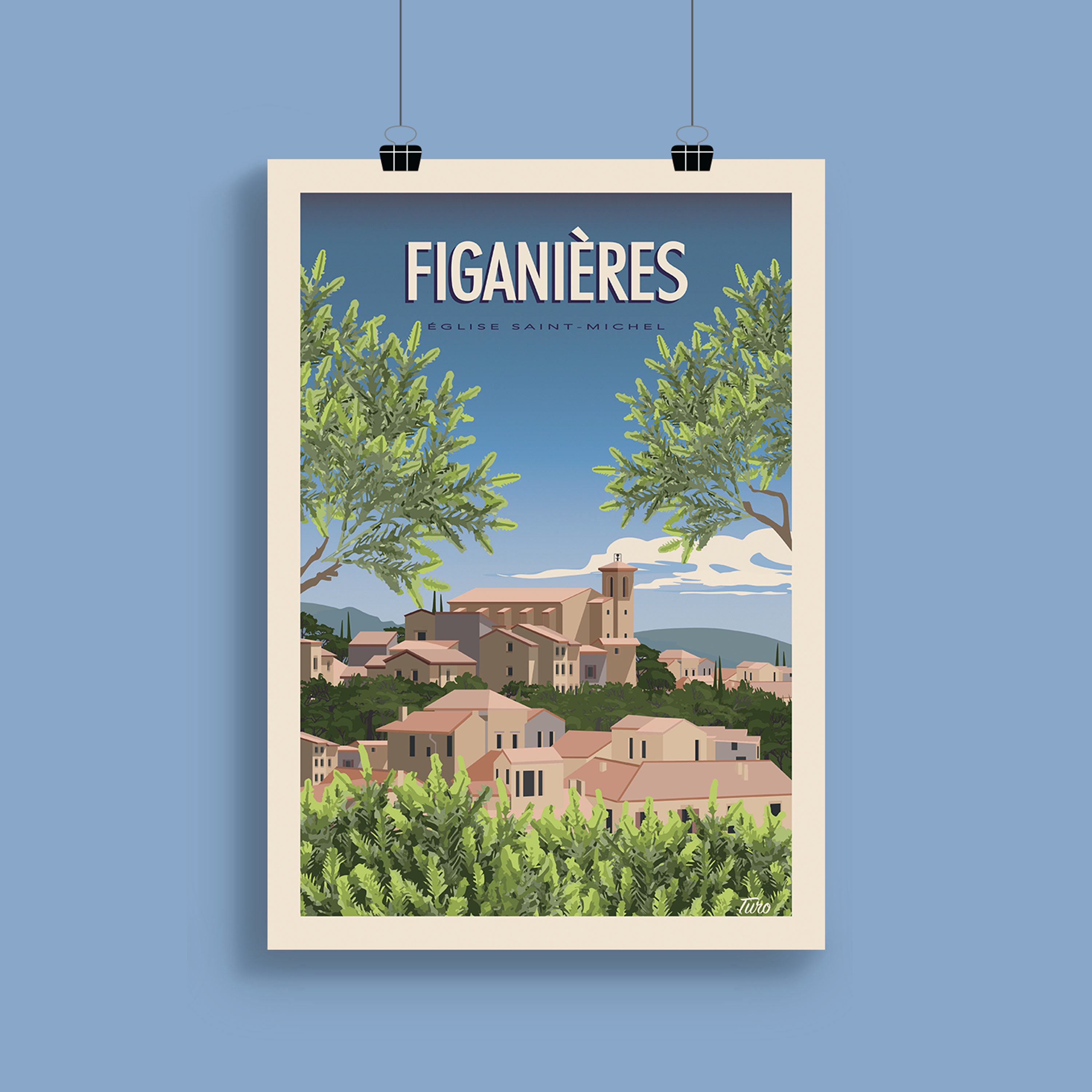 Figanières Travel Poster / Saint-michel Church Travel Poster / Vintage ...