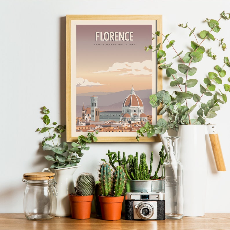 Florence Travel Poster / Poster Santa Maria Del Fiore / Vintage Poster ...