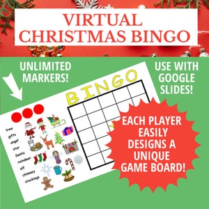 Christmas Party Virtual Bingo With Google Slides: Fully Customizable ...