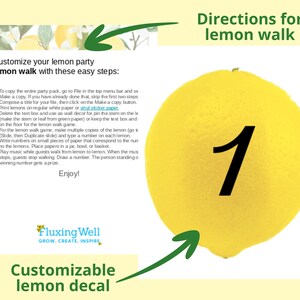 Editable Lemon Party Bundle: Invitations, Games, Place Cards, Labels ...