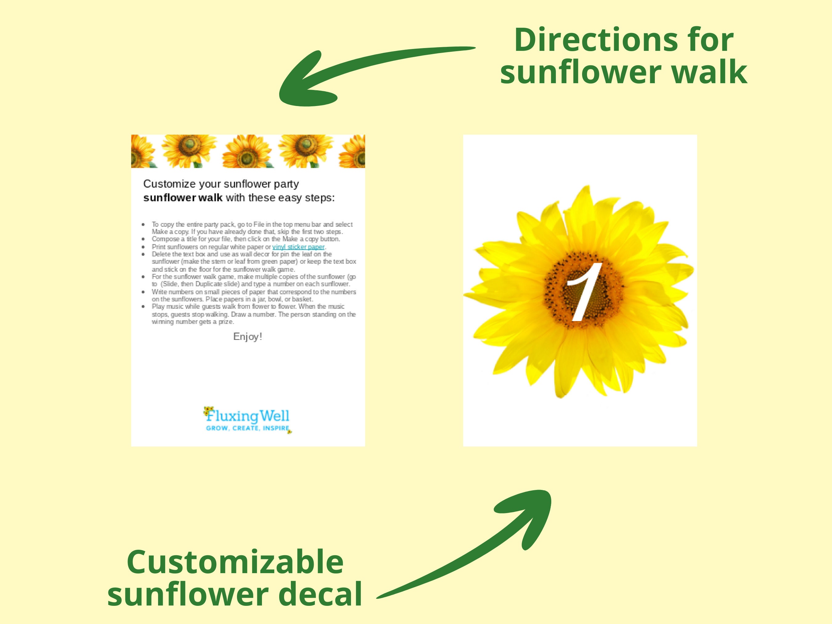 Editable Sunflower Party Bundle: Invitations, Games, Place Cards ...