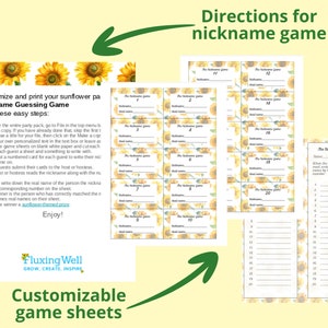 Editable Sunflower Party Bundle: Invitations, Games, Place Cards ...