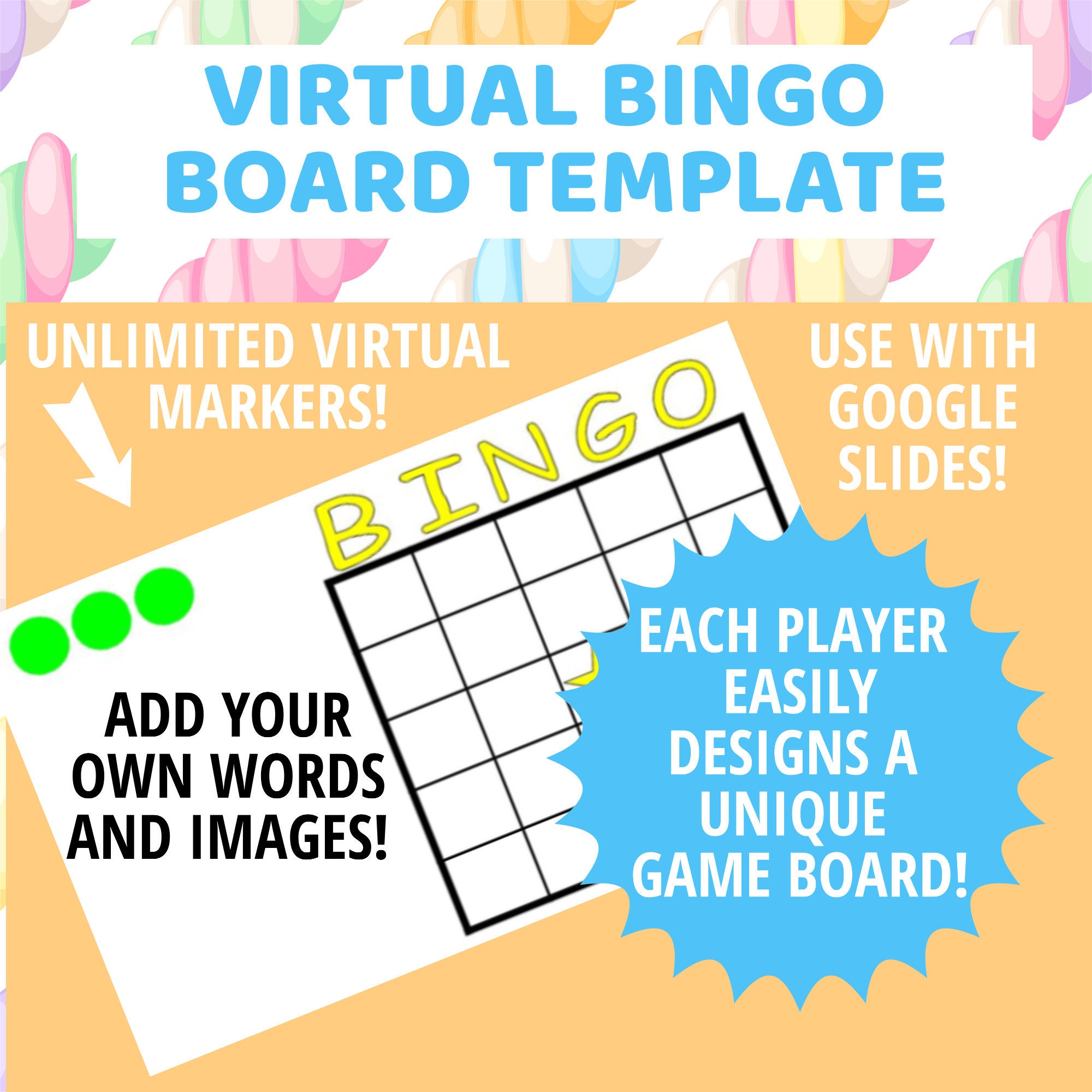 Blank Virtual Bingo Template With Google Slides: Fully Customizable ...