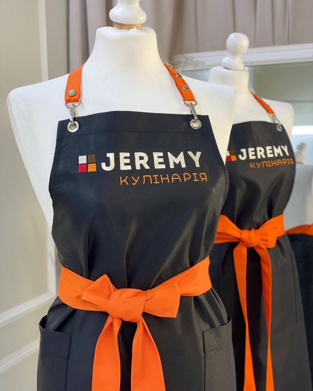 Logo Apron Custom Logo Apron Apron With Pockets - Etsy