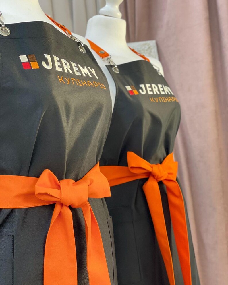 Logo Apron, Custom Logo Apron, Apron With Pockets, Customizable Apron ...