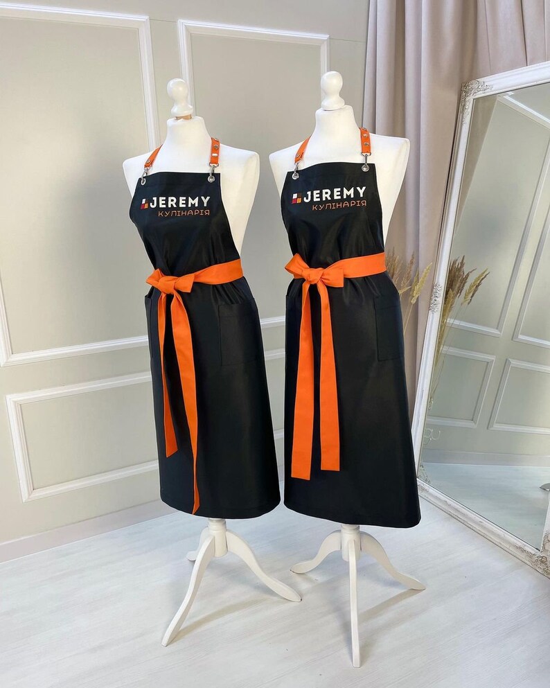 Logo Apron, Custom Logo Apron, Apron With Pockets, Customizable Apron ...