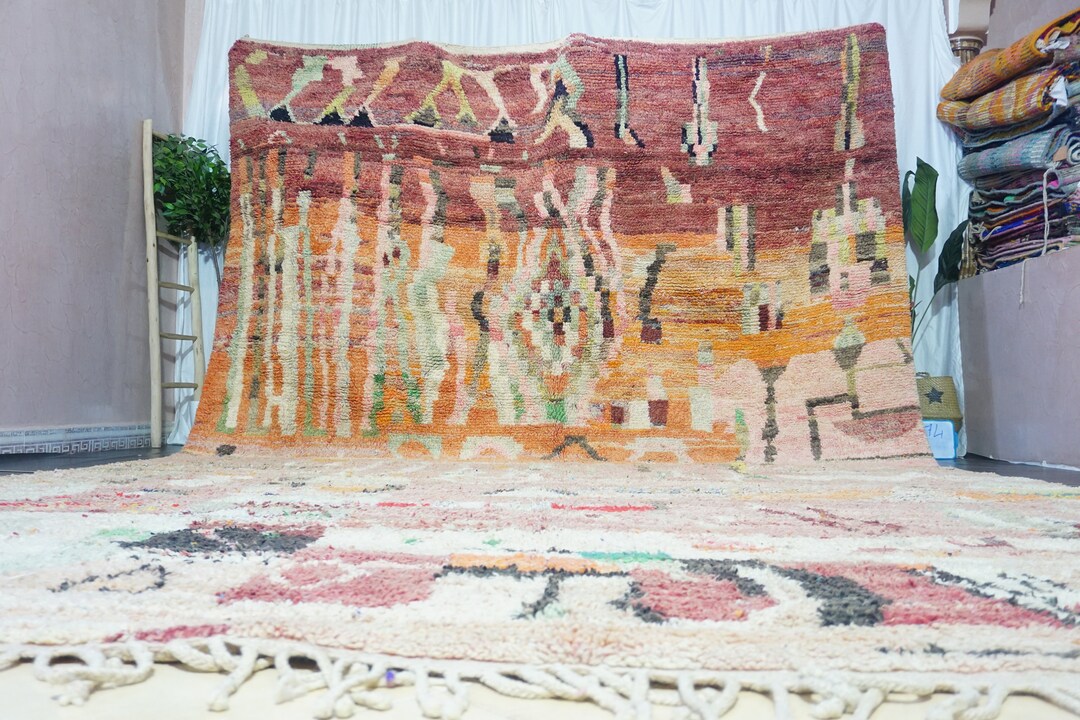 Authentic Moroccan Rug, Handmade Vintage Rug, Berber Wool Rug, Sahara ...