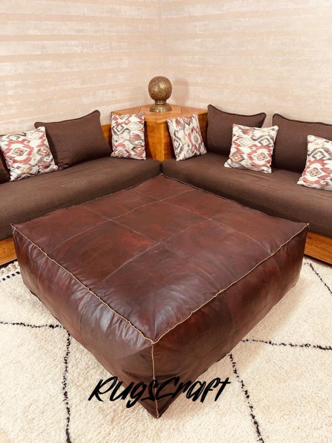 Amazing Pouf Square Ottoman Pouffe Moroccan Coffee Table - Etsy