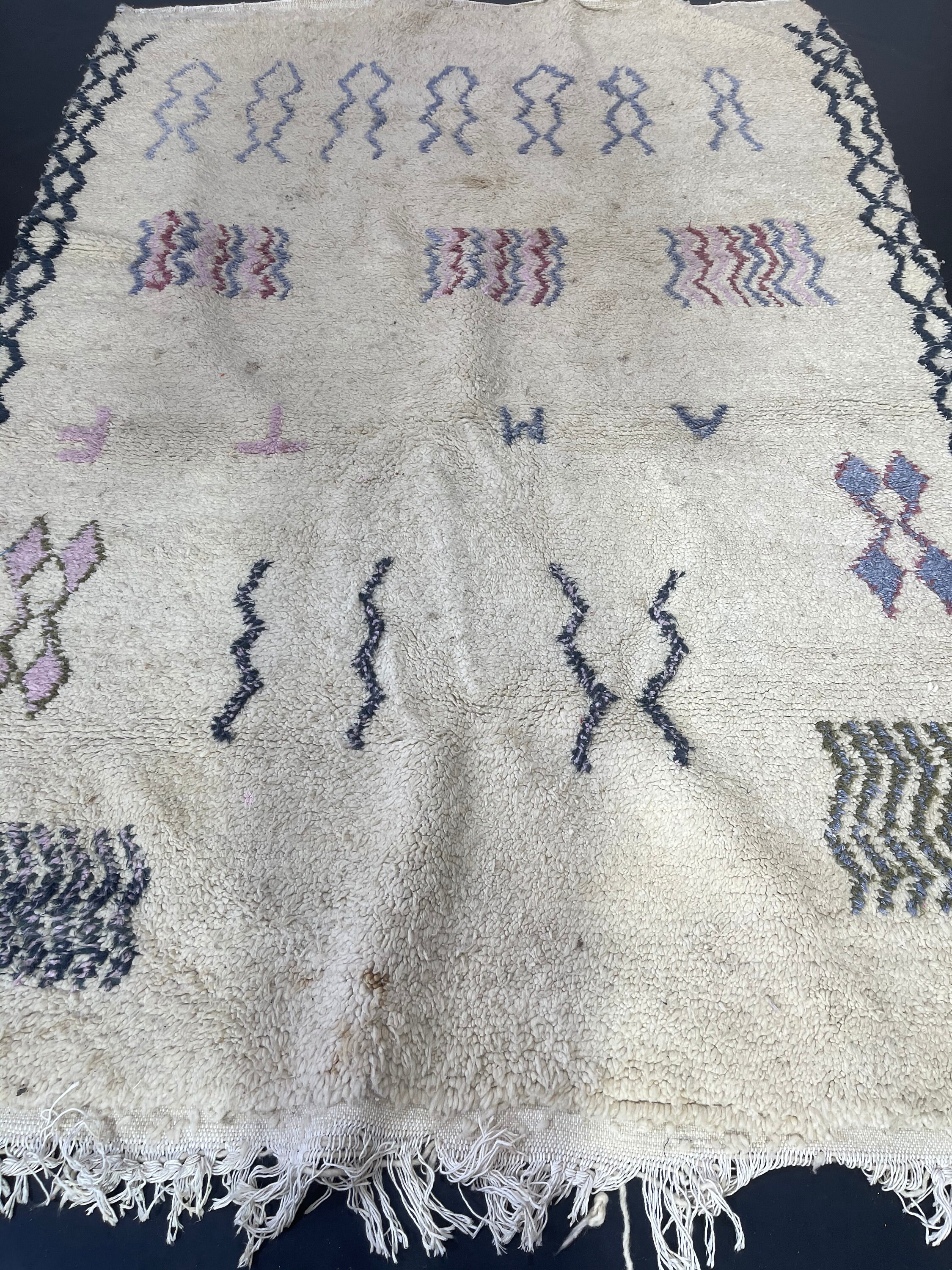 Berber Beni Ourain Rug Handmade Rug Moroccan Rug Abstract | Etsy
