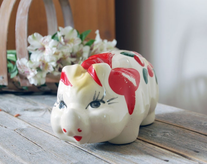 Vintage Piggy Bank / Hand Painted Pig Bank / 1940s Mccoy Piggy Bank ...
