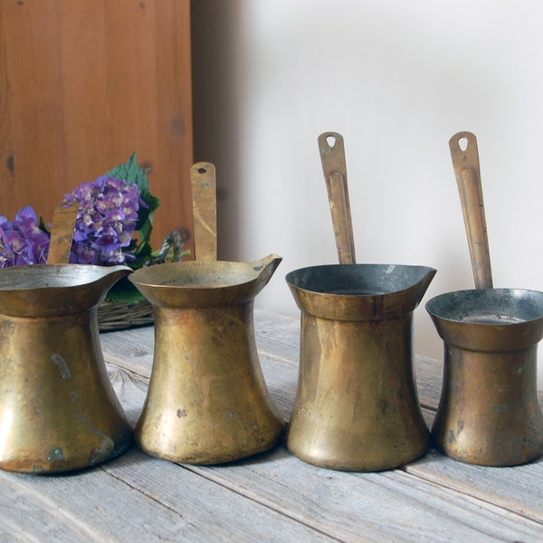 Antique Brass Measuring Cups - Etsy