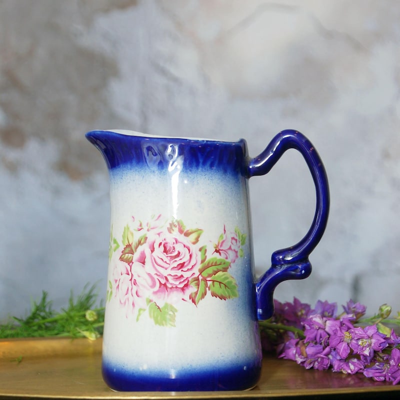 Flow Blue Jug Pitcher - Etsy