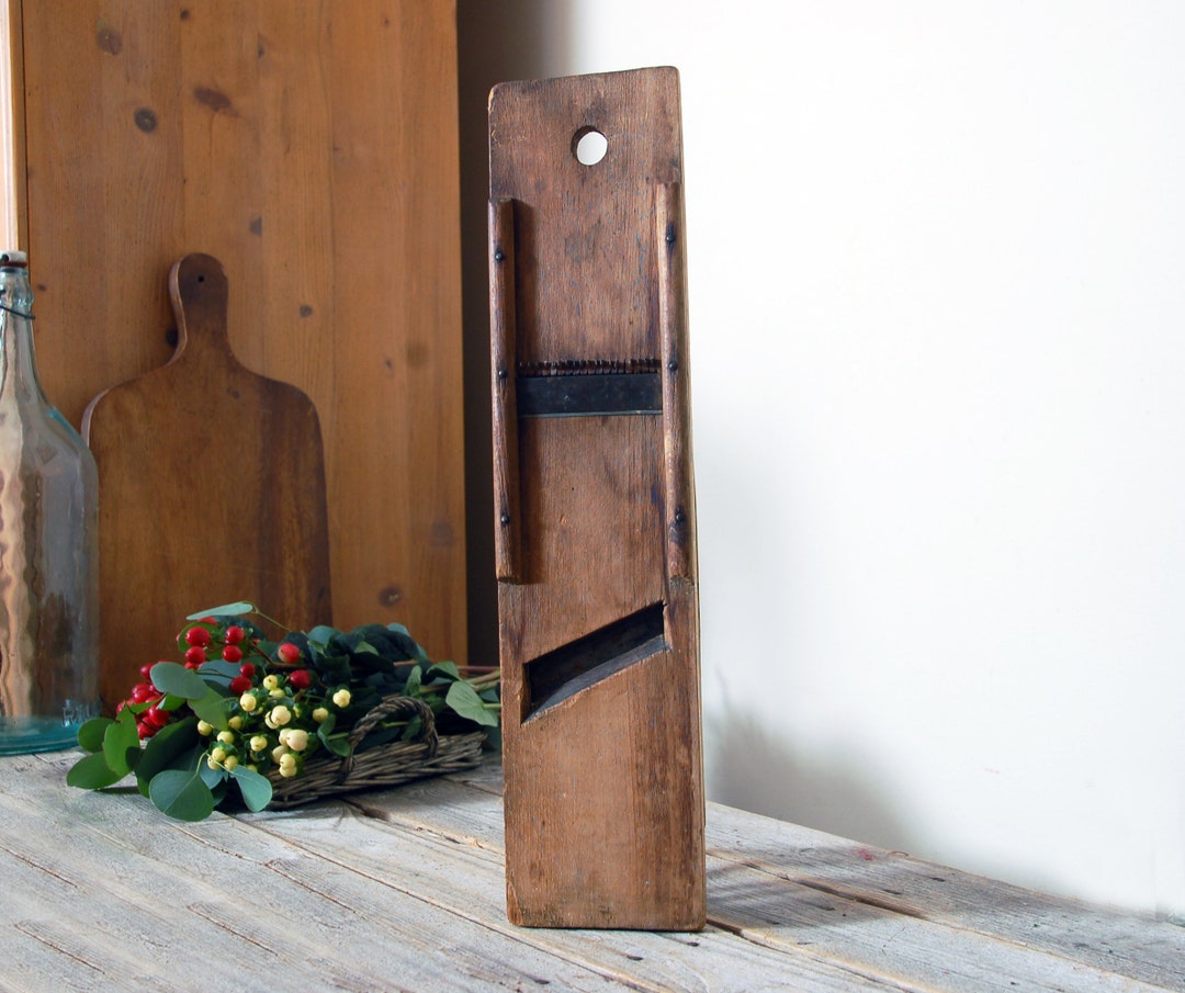 Antique Primitive Slicer / Vintage Rustic Wood Shredder Slicer ...
