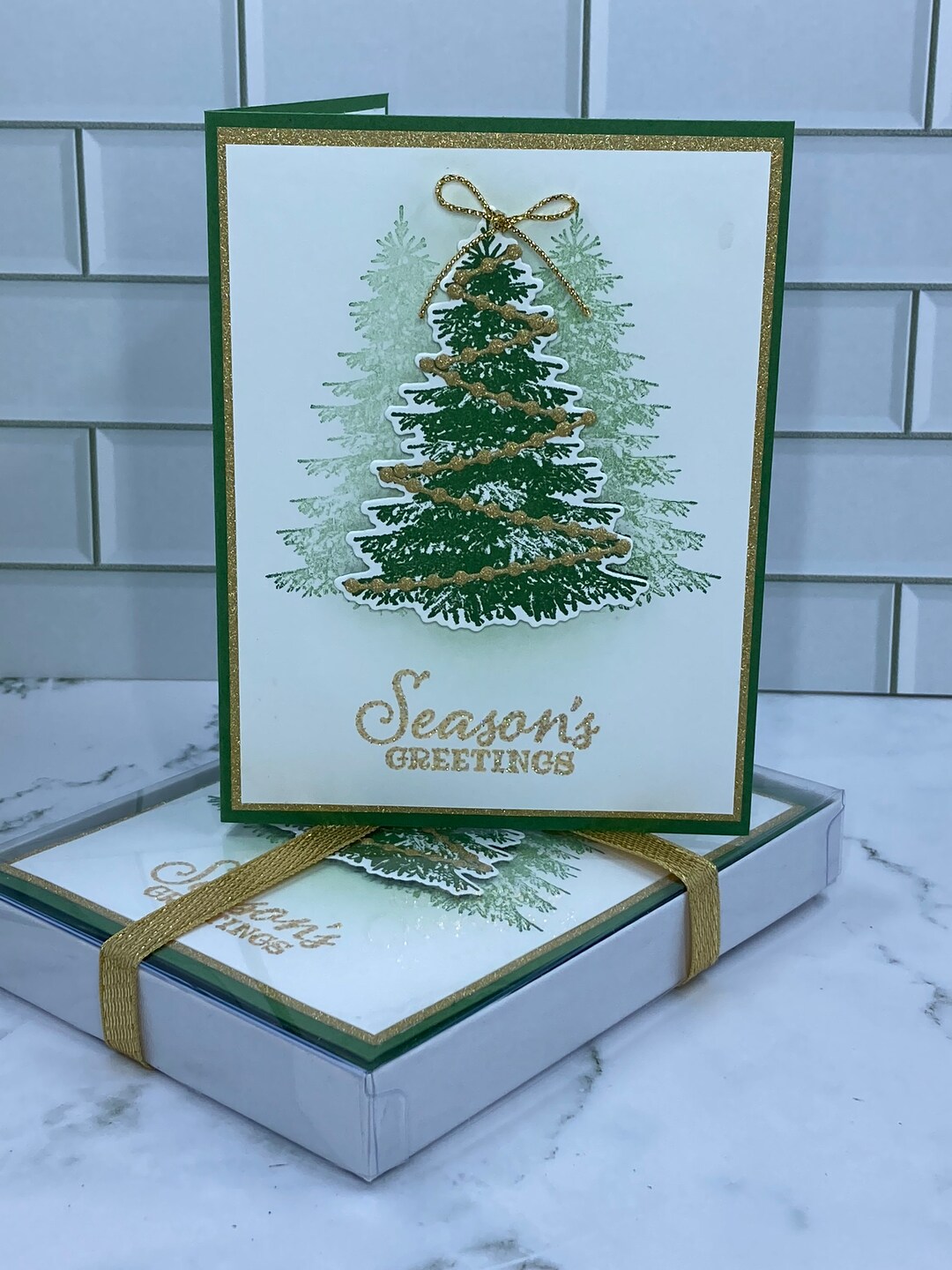 Season’s Greetings Box of 5 Christmas Cards - Etsy