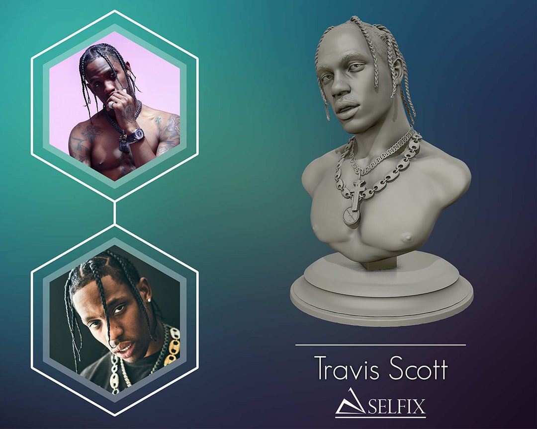 Travis Scott Portrait STL 3D File - Etsy