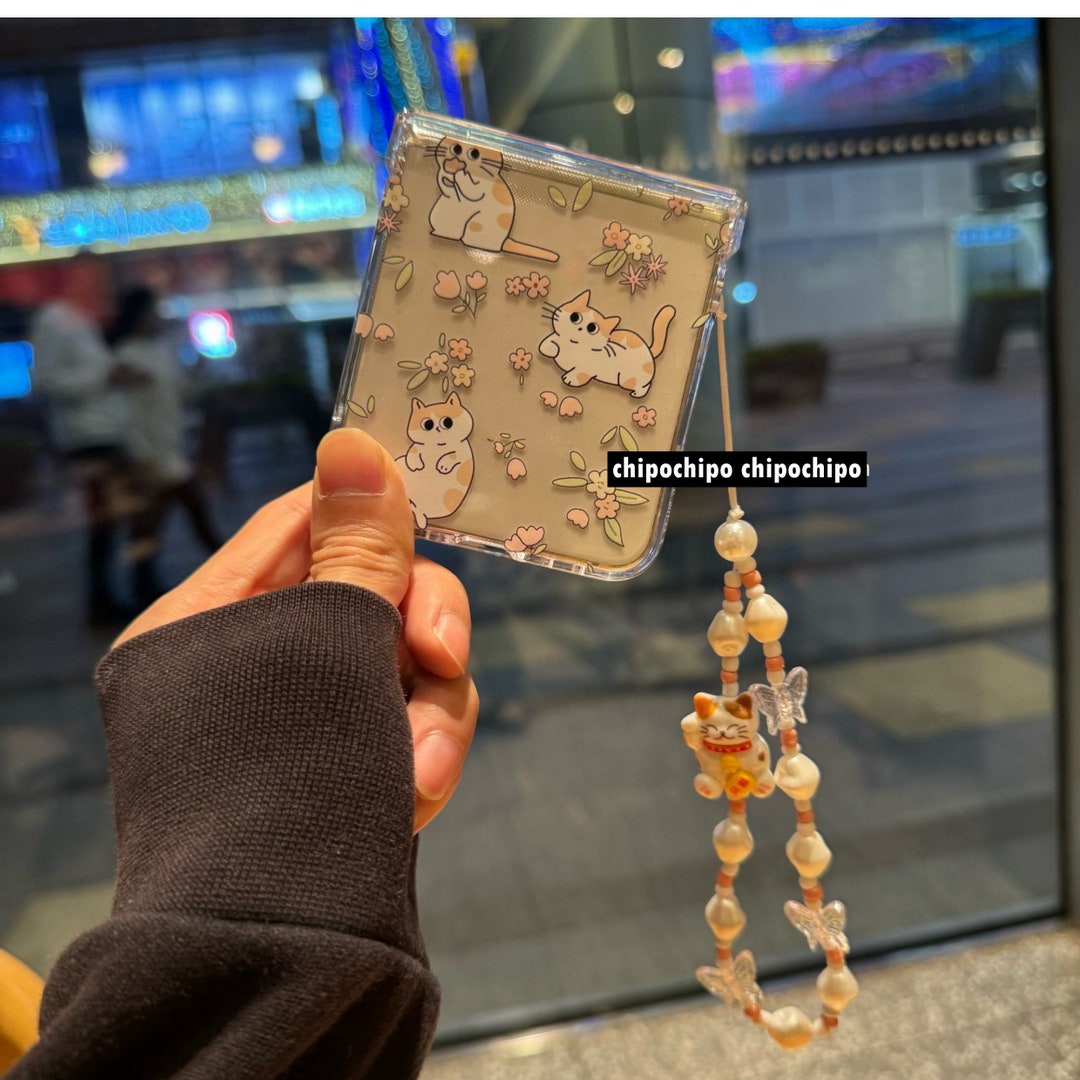 Cute Ginger Cat Printed Samsung Phone Case, With Chain, for Samsung Z ...