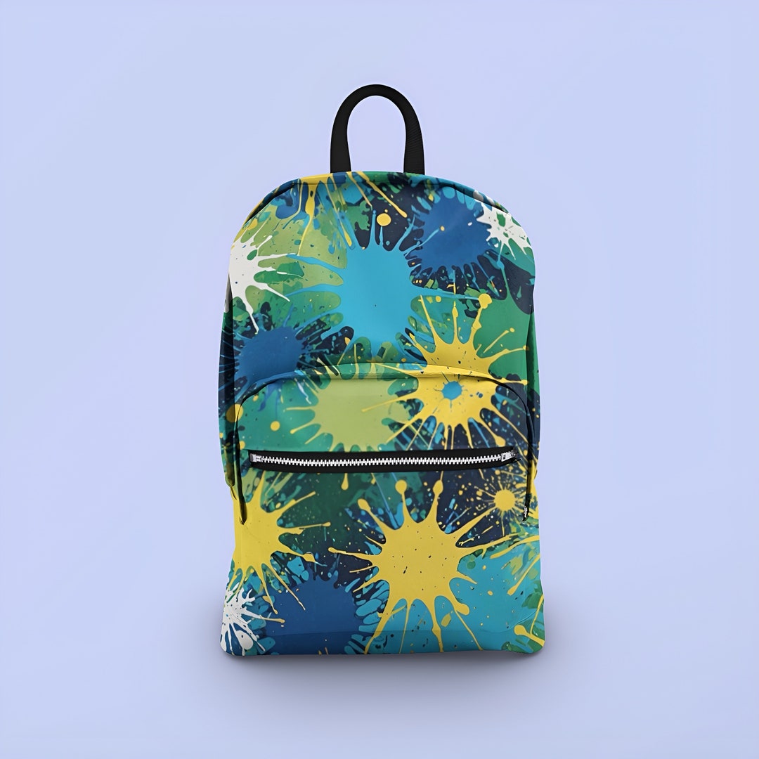 Paint Splatter Backpack School Backpack Gift for Teen unique Colorful ...