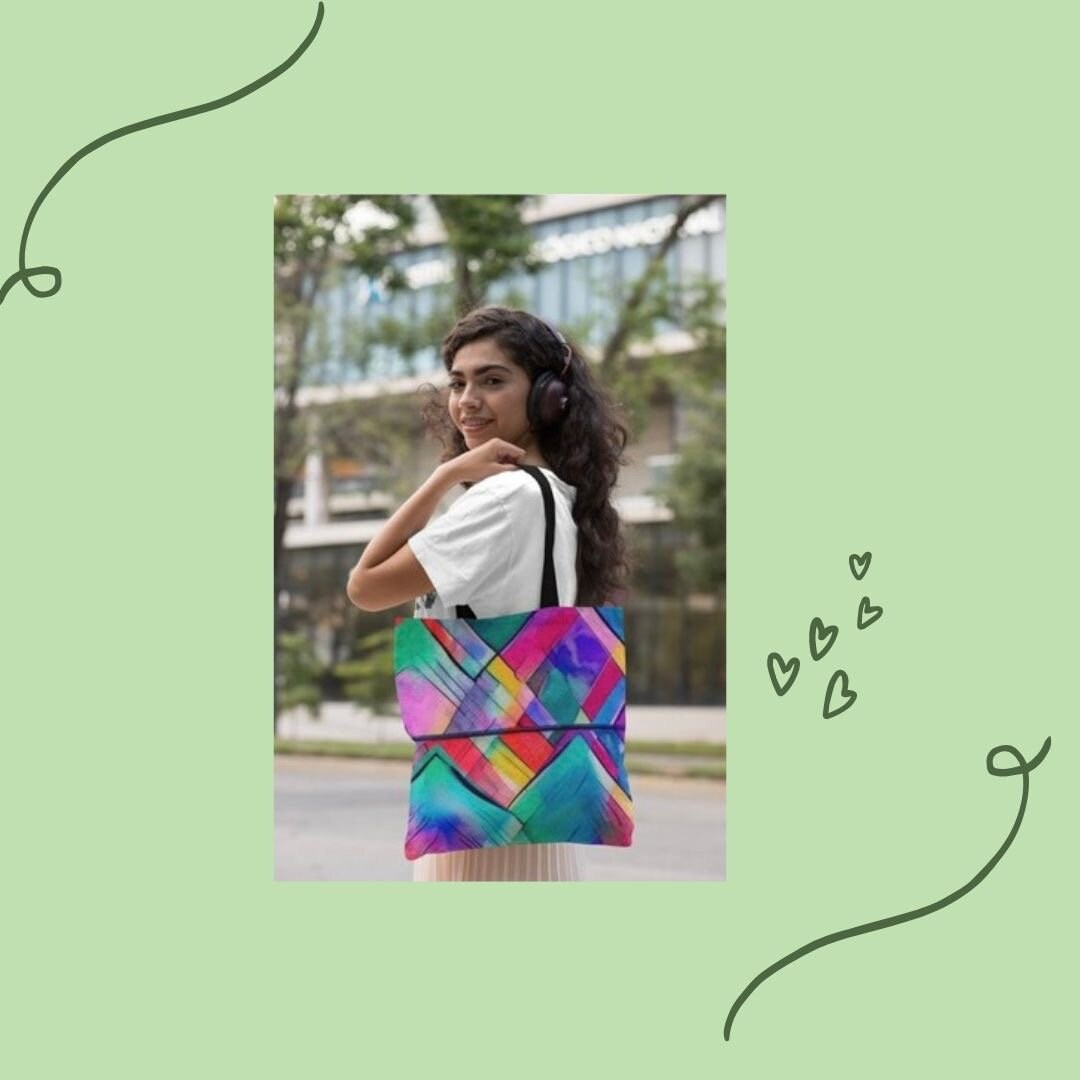 Watercolor Print Canvas Tote Bag Printed Tote Color - Etsy