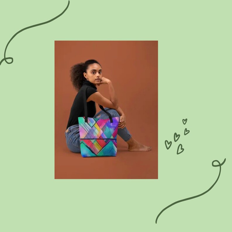 Watercolor Print Canvas Tote Bag Printed Tote Color - Etsy