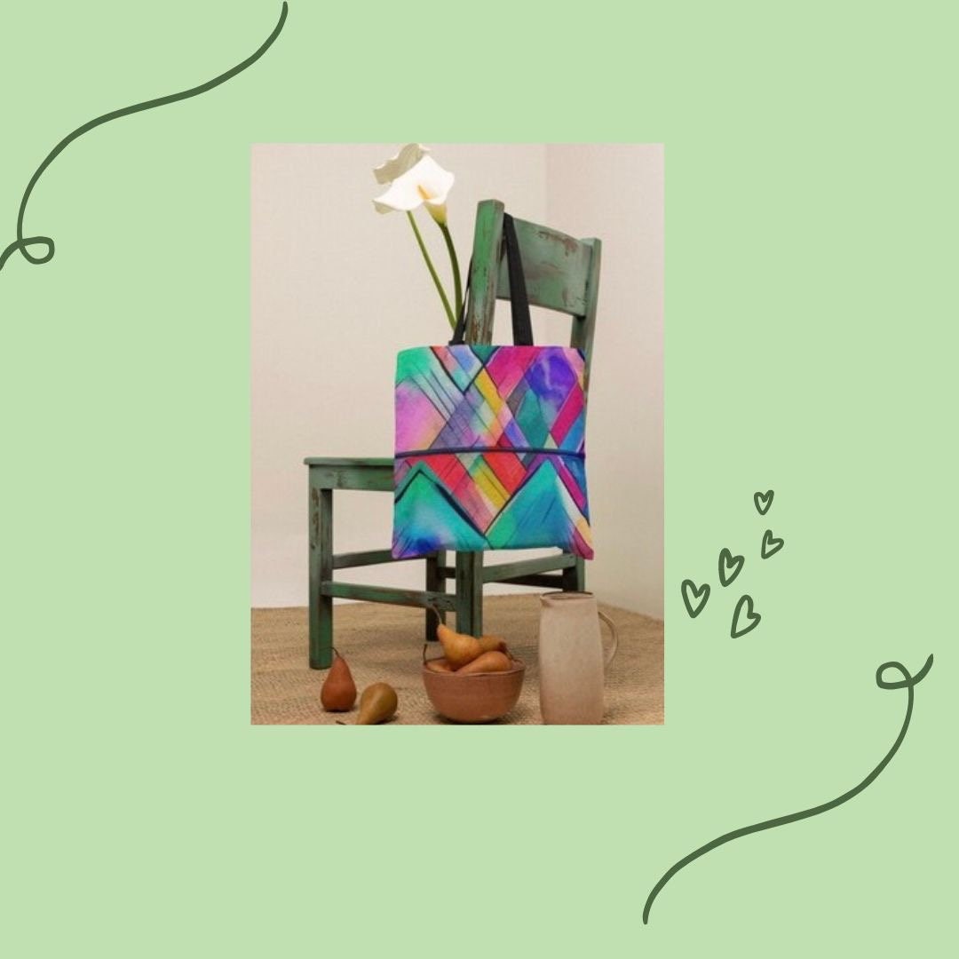 Watercolor Print Canvas Tote Bag Printed Tote Color - Etsy