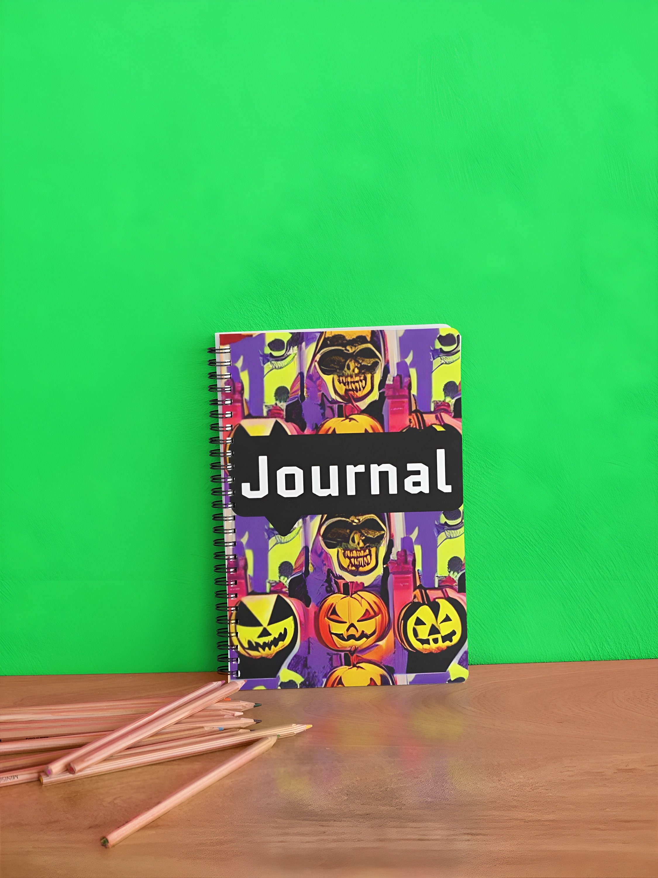 Halloween Theme Spiral Notebook for Scary Tales Haunted Theme Writing ...