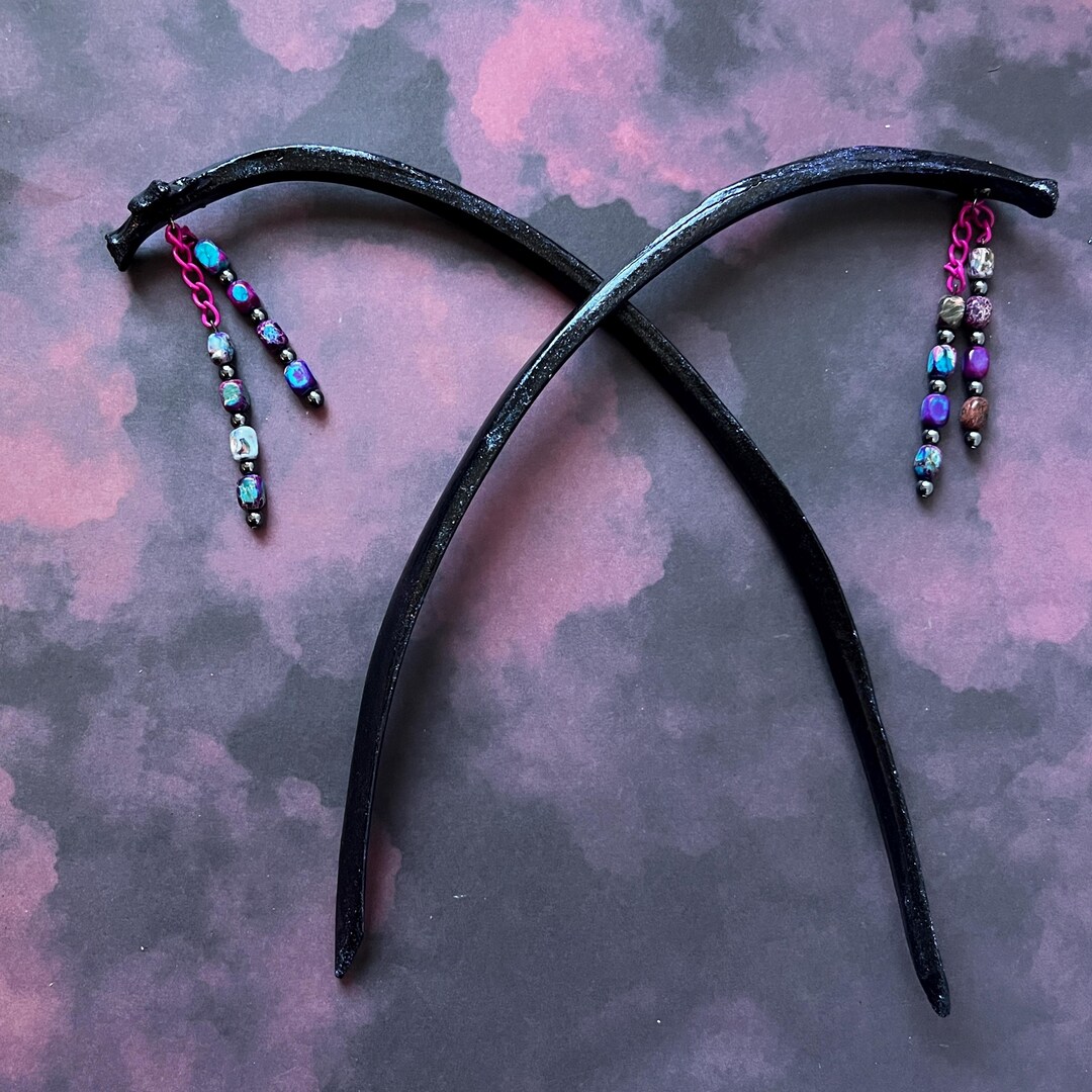 Deer Rib Hair Sticks, Bone Hair Sticks, Witchy Gift for Her, Ren Fair ...