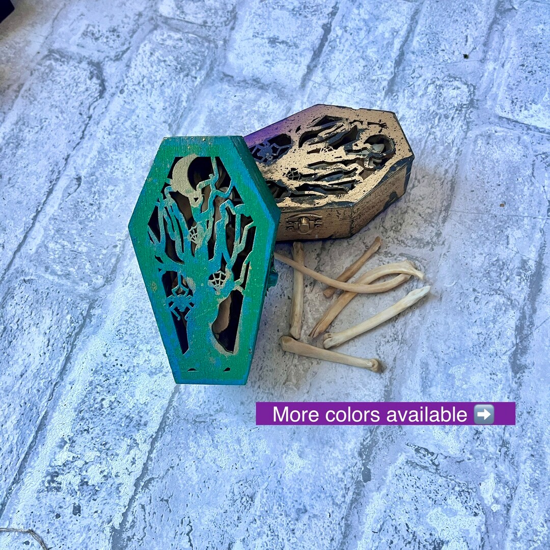 Tree Coffin Bone Box Box of Bones Goth Tiered Tray Decor - Etsy