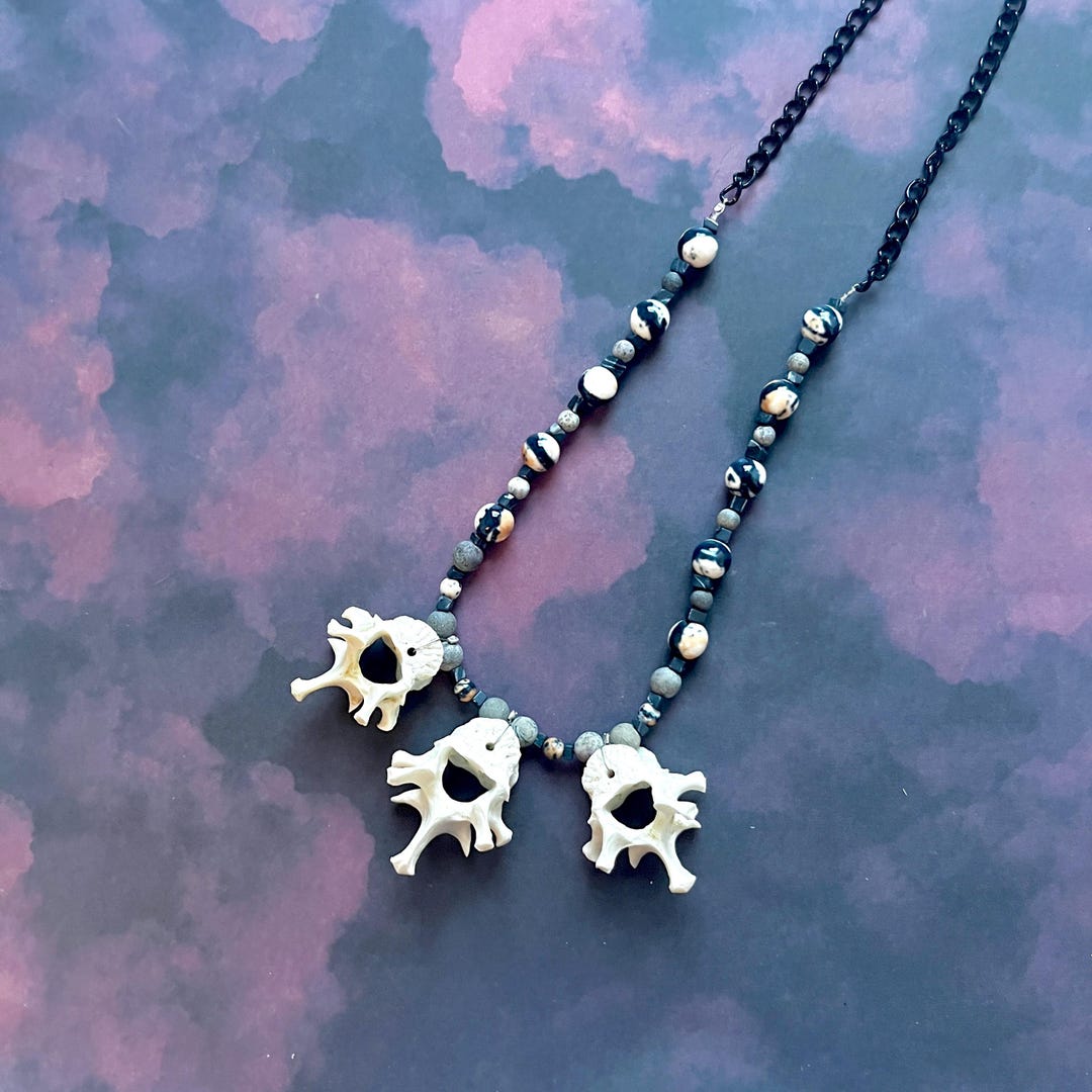Goat Vertebrae, Bone Jewelry, Bone Necklace, Oddity Necklace, Bone ...